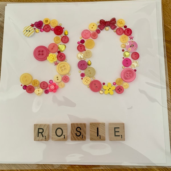 Handmade Birthday Card for Partially Sighted or Blind, for Man or Woman ...