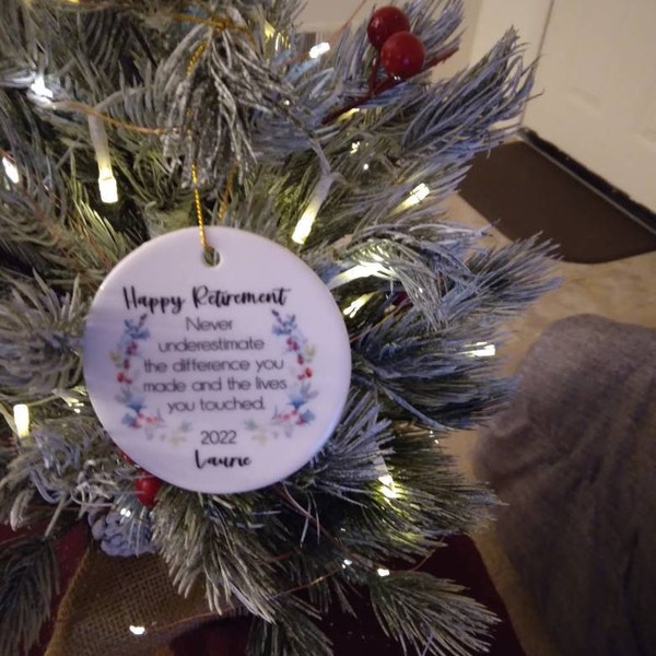 Happy Retirement Ornament, Personalized Retirement Gift for Women, 2024 ...