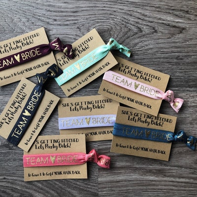She's Getting Hitched Bachelorette Party Favors Hair Tie - Etsy