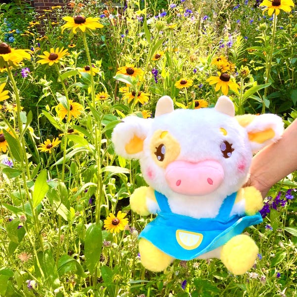 Sunshine the Lemon Cow Plush Kawaii Gift for Kids Cottagecore Stuffed ...
