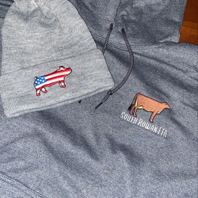 Custom Cattle Embroidered Sweatshirt, Custom Farm Logo Hoodie ...