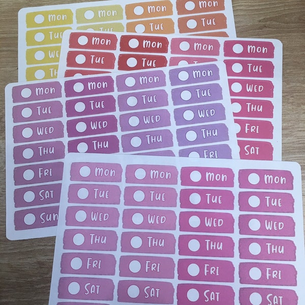 DATE COVERS Planner Stickers, Printable Pastel Date Covers, Weekdays ...