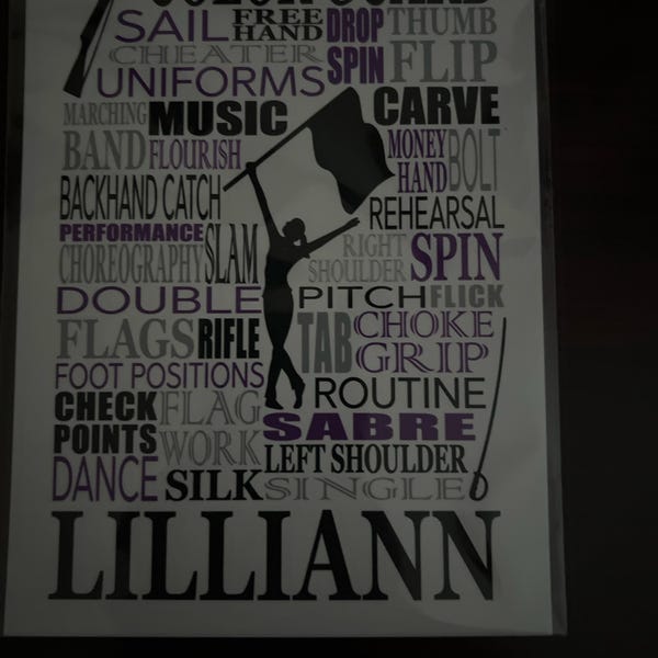 Custom Colorguard Team Poster: Personalized Color Guard Art Print - Etsy