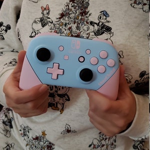 Custom Baby Pastel Blue and Pink Nintendo Switch Pro Controller - Etsy