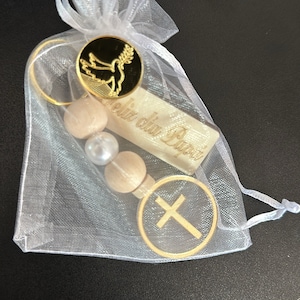 Christening Guest Favors, Personalized Mini Wooden Rosary Favor Baptism ...