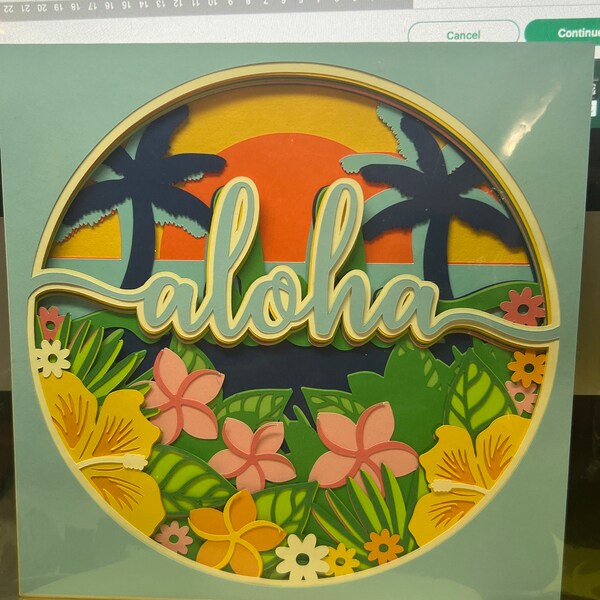 3D ALOHA SVG -hawaiian Shadow Box Svg -beach Svg - Layered Cardstock ...