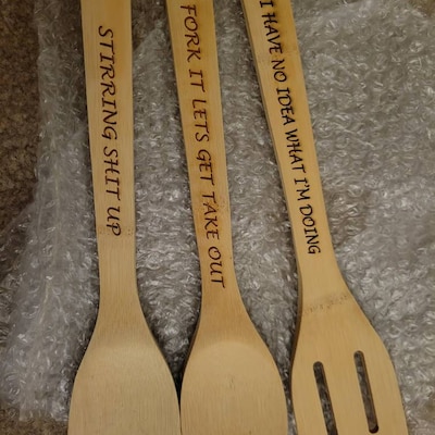 Personalized Funny Wooden Spoon Set,custom Kitchen Spoons,funny Spoon ...