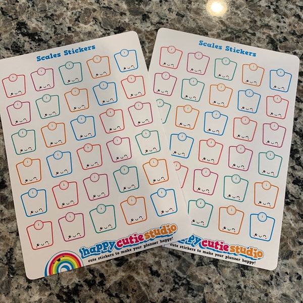 30 Cute Scales, Weight Tracker Planner Stickers - Etsy