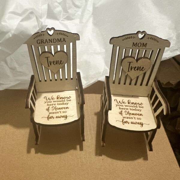 Engraved Vintage Rocking Chair, Wedding Place Setting, Memorial Chairs ...