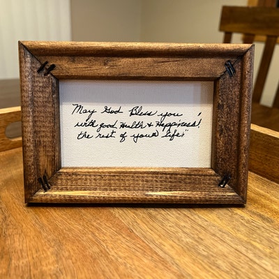 5x7 Frame, Framed Canvas Handwriting Gift,memorial Gift, Handwriting ...