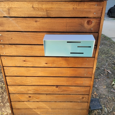 Modern Mailbox Post Mount Mailbox Black/robin Egg - Etsy