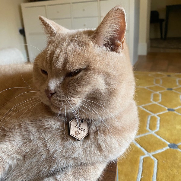 Personalised Pet Tag, Wood Pet Tags, Gift for Animal Lovers, Gifts for ...