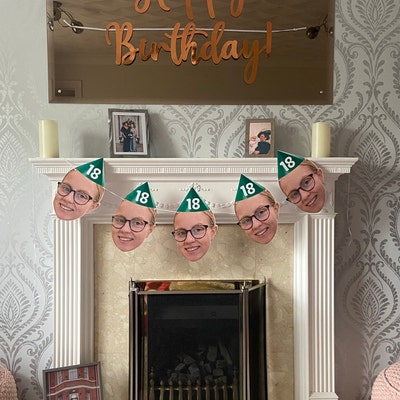 Custom Photo Face Bunting Banner Cutout 30th Birthday Party Decorations ...