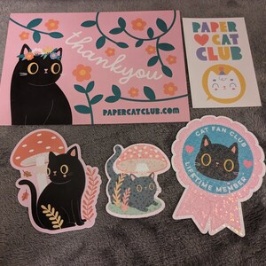 Cute Cat Sticker Cat Fan Club Vinyl Sparkle Sticker Cat Stickers ...