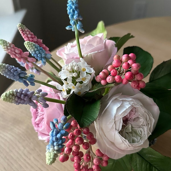 David Austin Rose, HANDMADE, Juliet Rose Peony Rose for Vase, English ...