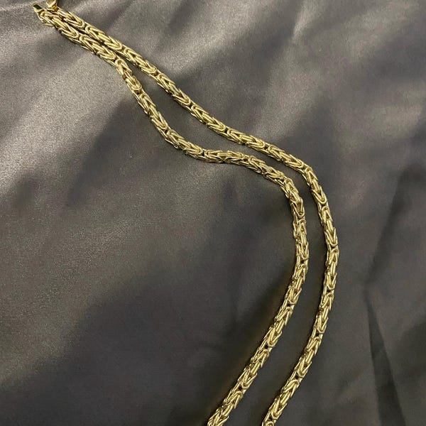 14K Real Gold Byzantine Chain Necklace: 3mm or 5mm Thickness - Etsy