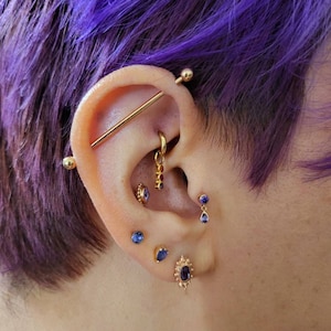 14K Gold Spikes Stud Piercing Real Gold Piercing Spikes Stud Cartilage ...