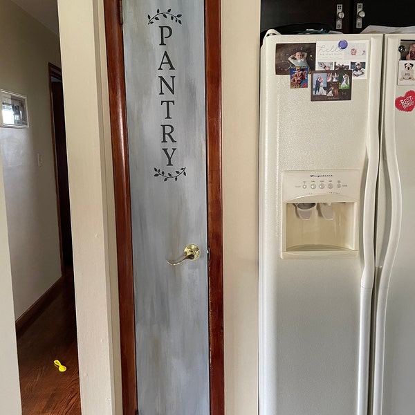 Vertical Curved Leaves Pantry Decal - Kitchen Pantry Sticker - Food ...