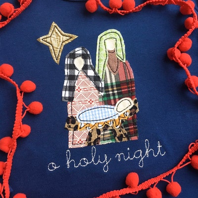 Nativity Christmas Applique Embroidery Design INSTANT - Etsy