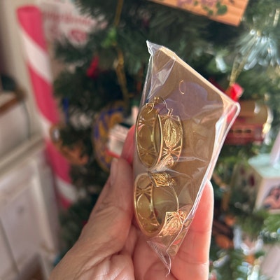 Virgin Mary Full Loop Hoop Earrings Gold Filled - Etsy