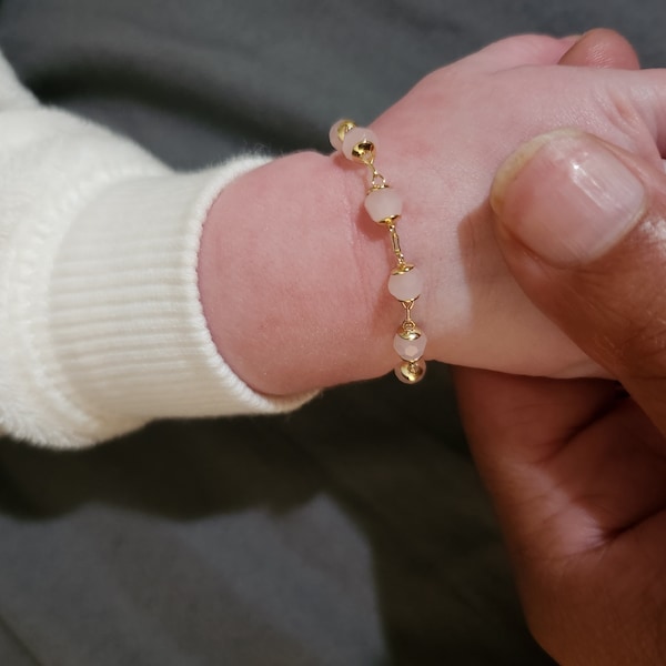 White or Pink Diamond Chain-toddler Bracelet-mommy&me Bracelet-baby ...