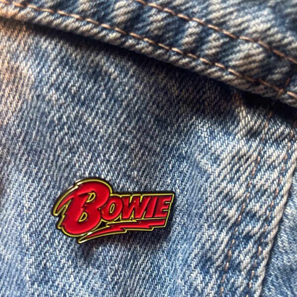 Punk Enamel Pins David Bowie Ziggy Stardust Lightening Bolt includes FREE Secure Padded Shipping ...