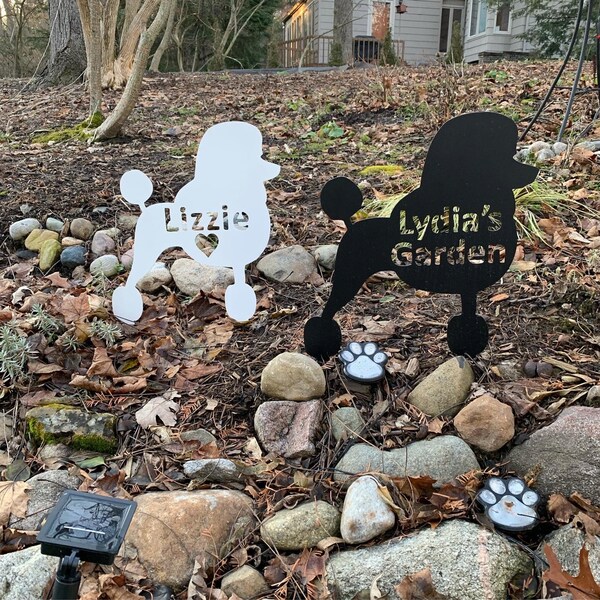Metal Sign Poodle Silhouette, Personalizable House Number or Welcome ...