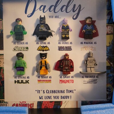 Personalised Daddy/dad Superhero Box Frame, Personalised Frame for Him ...