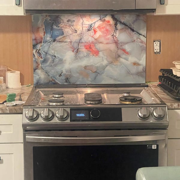 Stove Top Cover, Kitchen Backsplash for Stove, Stove Back Cover, Glass ...