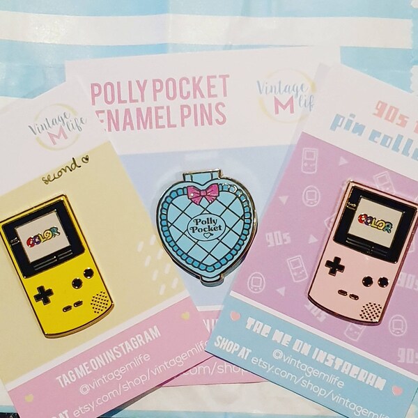 POLLY POCKET Heart Hard Enamel PIN Toys Pins Polly Pocket 90s Bow ...