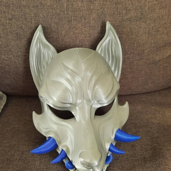 Japanese Fanged Kitsune Oni Demon Mask 3D Printed Samurai Mask - Etsy