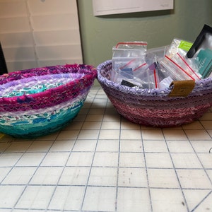 Fabric Scrap Bowls jewelry Dishes Rope Bowl, Tiny Rope Bowl, Trinket ...