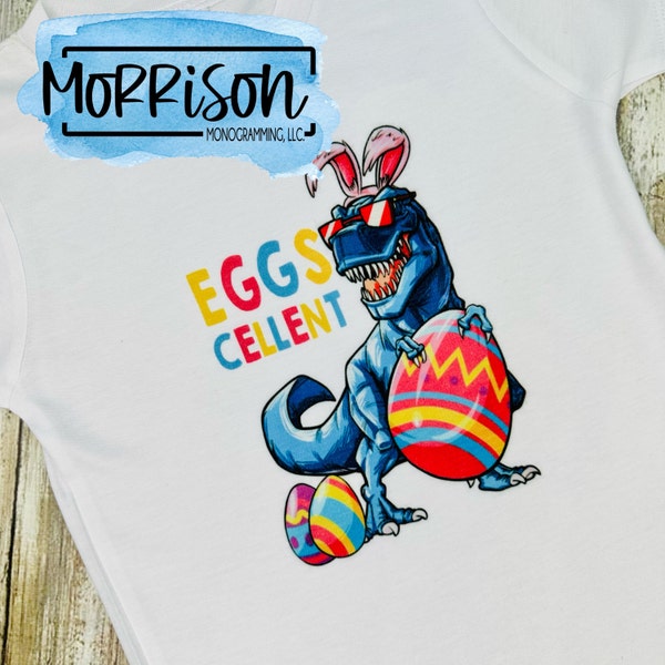 Dinosaur Eggs Cellent Easter Sublimation Design. Perfect for Boys Girls. Bunny Ears Easter Egg ...