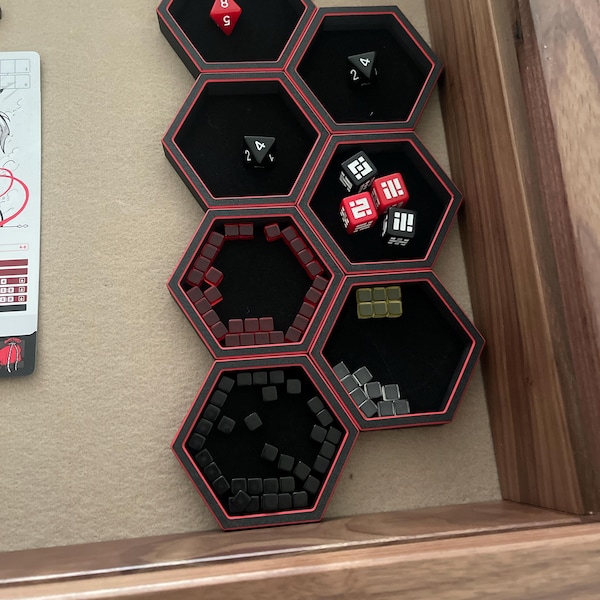 Magnetic Hexagon Board Game Trays – Modular Token Organizer With 12 ...