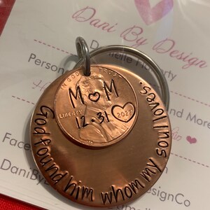 Mom Keychain With Kids Names on Pennies-custom Mom Keychain - Etsy