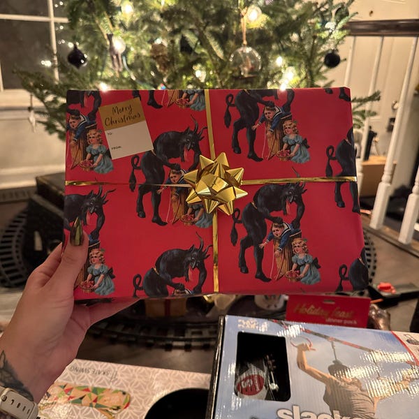 Krampus Traditional Wrapping Paper - Unique Christmas Gift Wrap ...