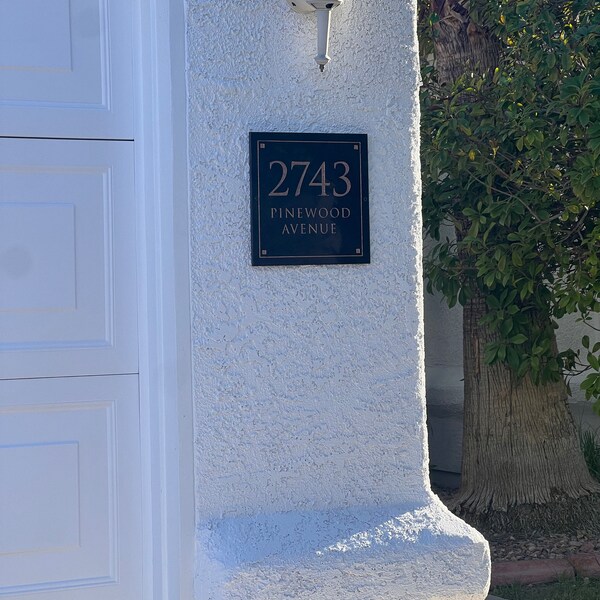 Stone Address Plaque With Engraved Numbers. Address Sign Made From ...
