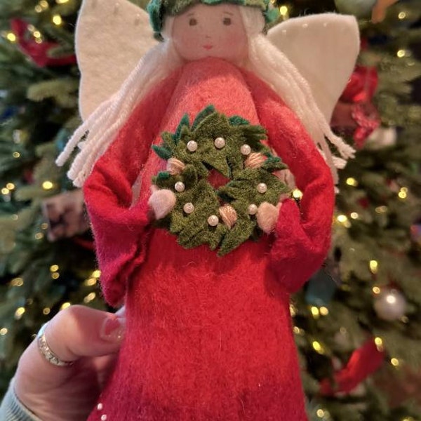 Joyful Santa Beluga Ornament, Hand Felted Ocean Animal Ornament ...