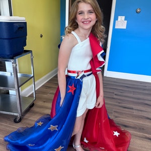 Red White Blue Patriotic Outfit Pageant Girls Unique Sequins Patriotic ...
