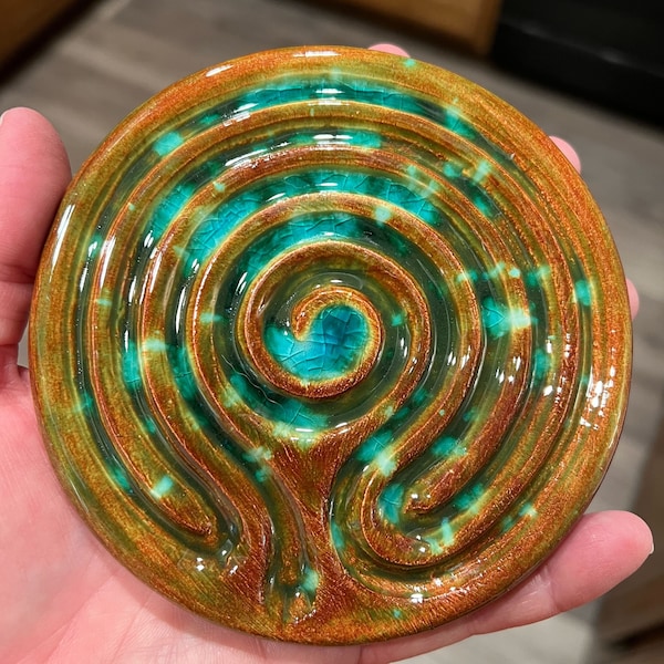 Ceramic Classical Greek Finger Labyrinth - Meditation Prayer Art ...