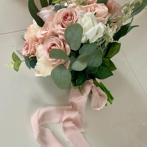 Blush/pale Pink Real Touch Artificial Half-open Roses, DIY Florals ...