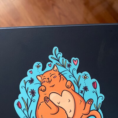 Fat Cat Sticker Chonky Cat Decal Cat Lovers Cute Cat - Etsy