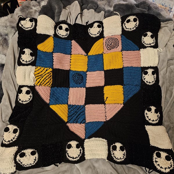 Sally's Patchwork Heart Crochet Baby Blanket Pattern NBC Inspired Jack ...