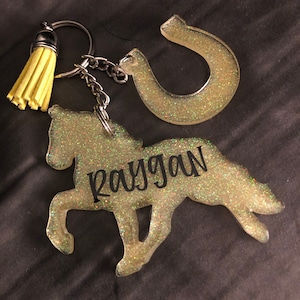 Customizable Tennessee Walking Horse Glitter Keychain, Personalized ...