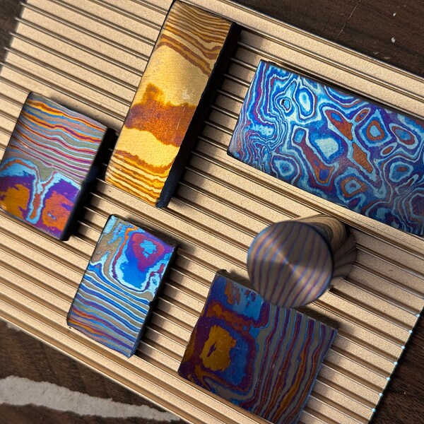 Titanium Damascus Billet 12" X 2" X .2" - Damascus Knives - Mokuti ...