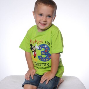 Mickey Mouse Yippee I'm Three Personalized Birthday Shirt - Etsy