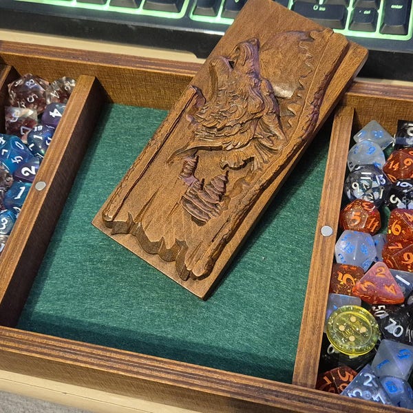 Custom Dnd Dice Box, Dnd Rolling Tray, Personalized Name Engraving ...