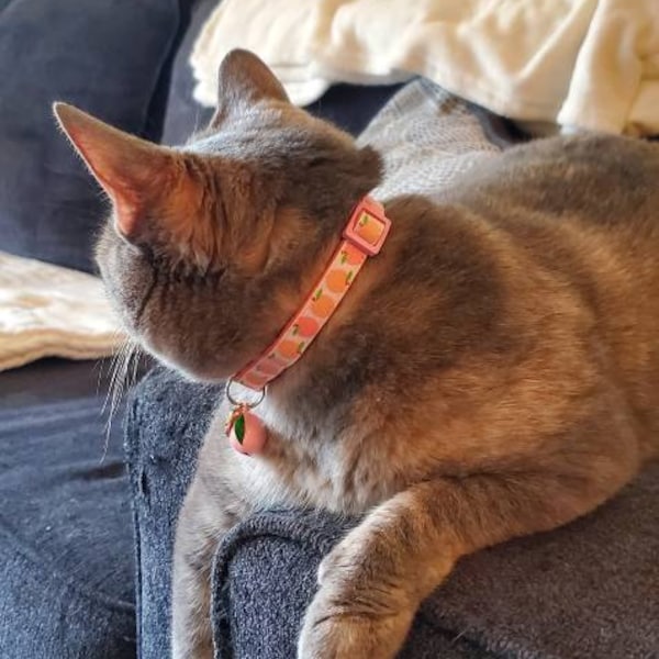 Peach Cat Collar - Peaches on Pink - Breakaway Safety - B176D269 - Etsy