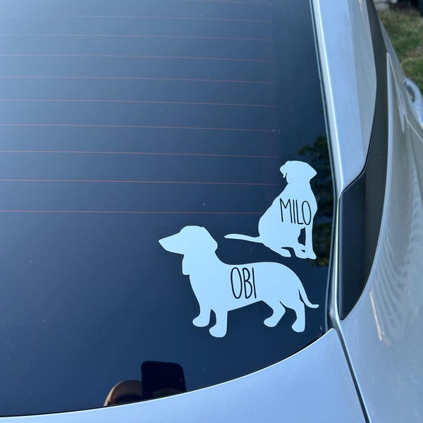 Customizable Dog Silhouette Sticker – Personalized Car Sticker - Etsy