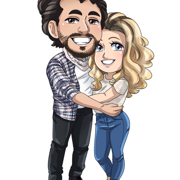 CUSTOM Chibi Family Portrait Customized Anime Art Portrait Manga ...